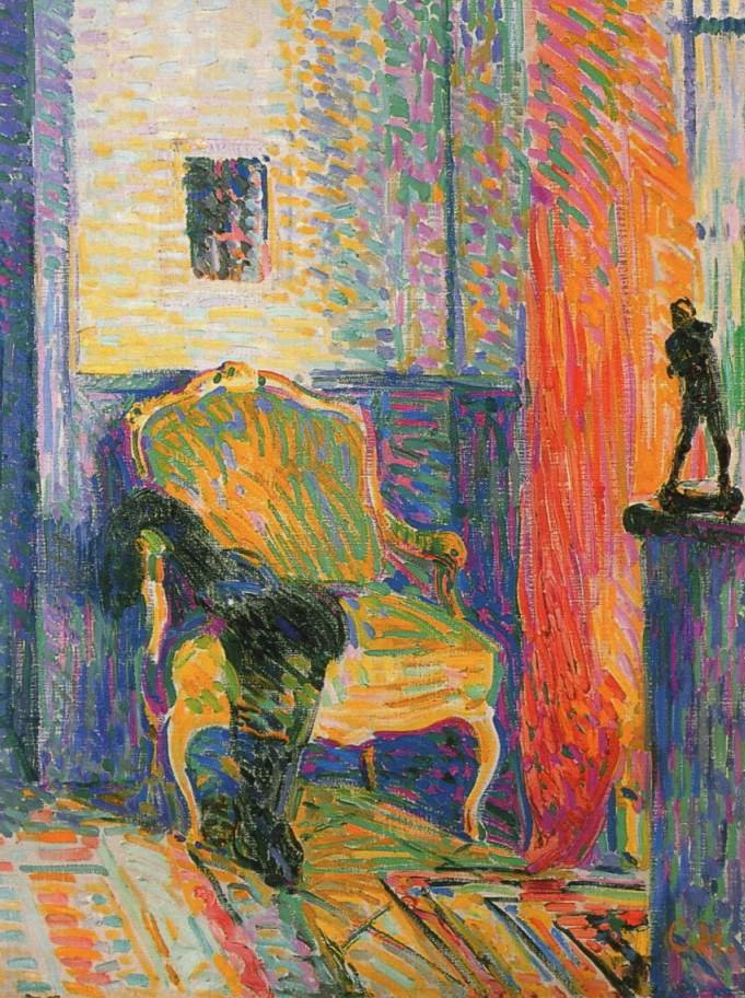 Louis XVアームチェア付きのインテリア